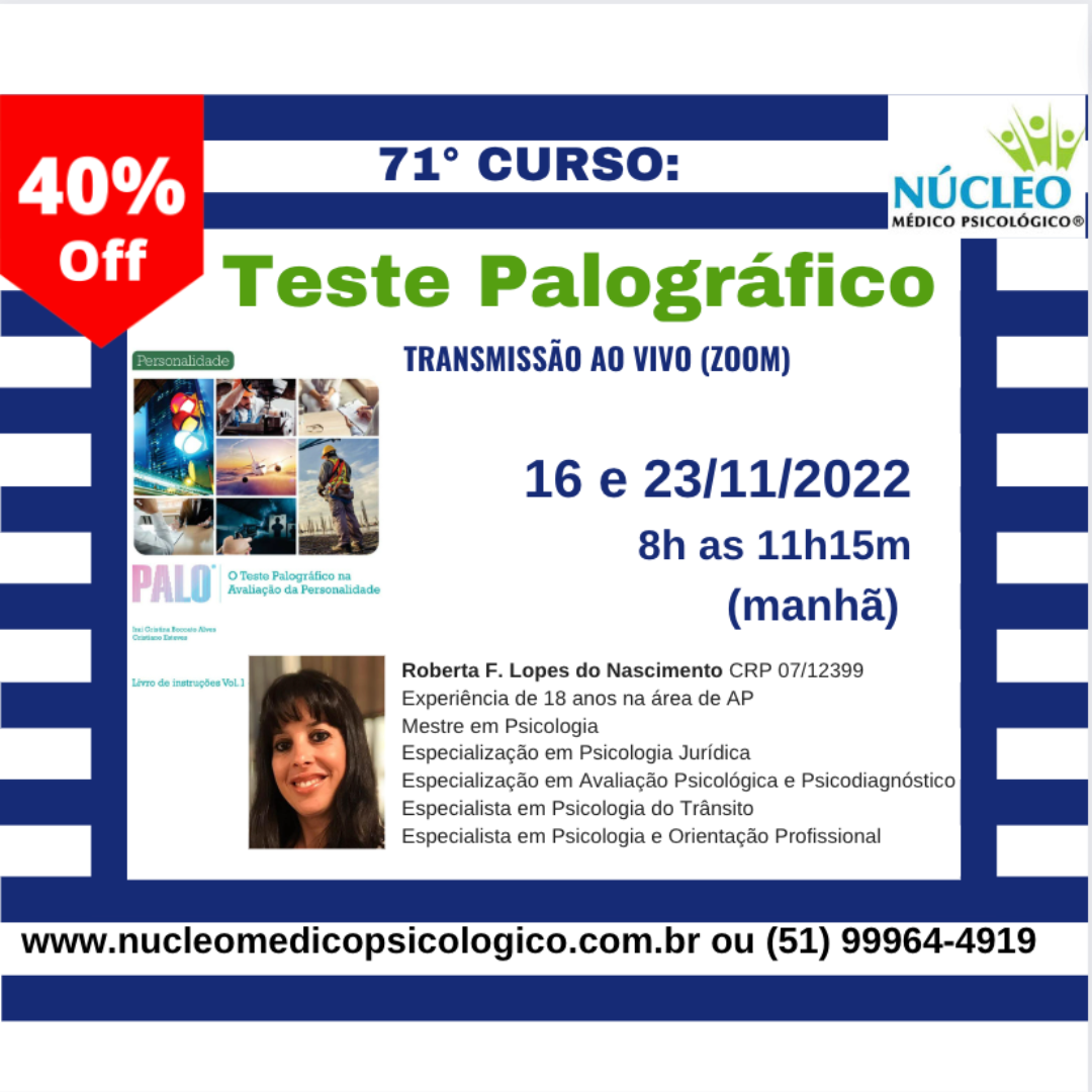 71º Curso:Teste Palográfico - Conselho Federal de Psicologia | Conselho ...