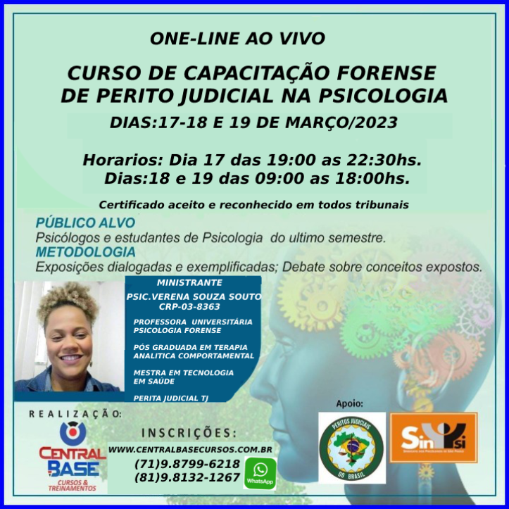 CURSO DE CAPACITAÇÃO FORENSE DE PERITO JUDICIAL NA PSICOLOGIA - CFP | CFP
